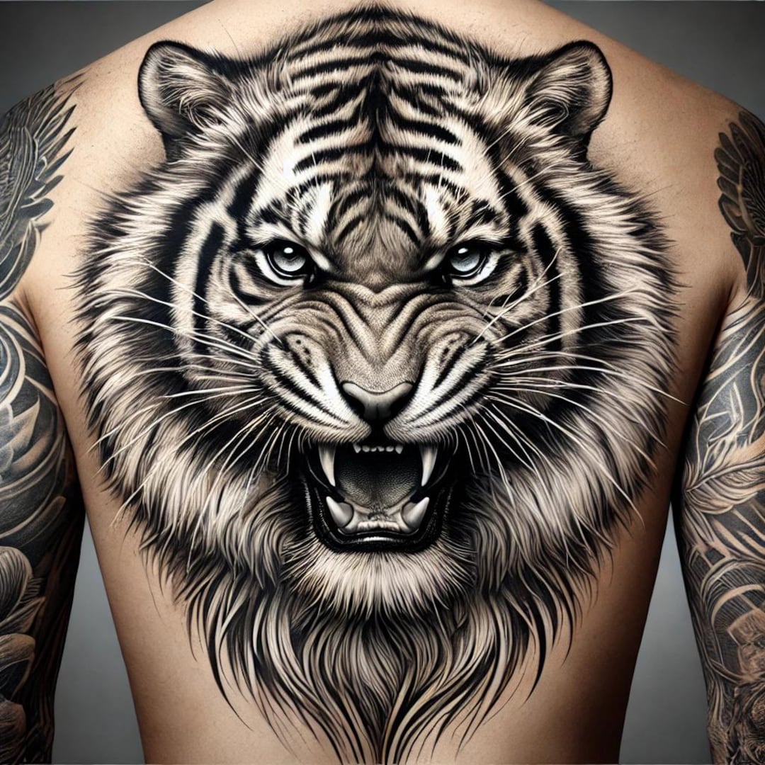 Tiger Full Back Tattoo Design-digital Download-pdf,png,jpg-ready to ...