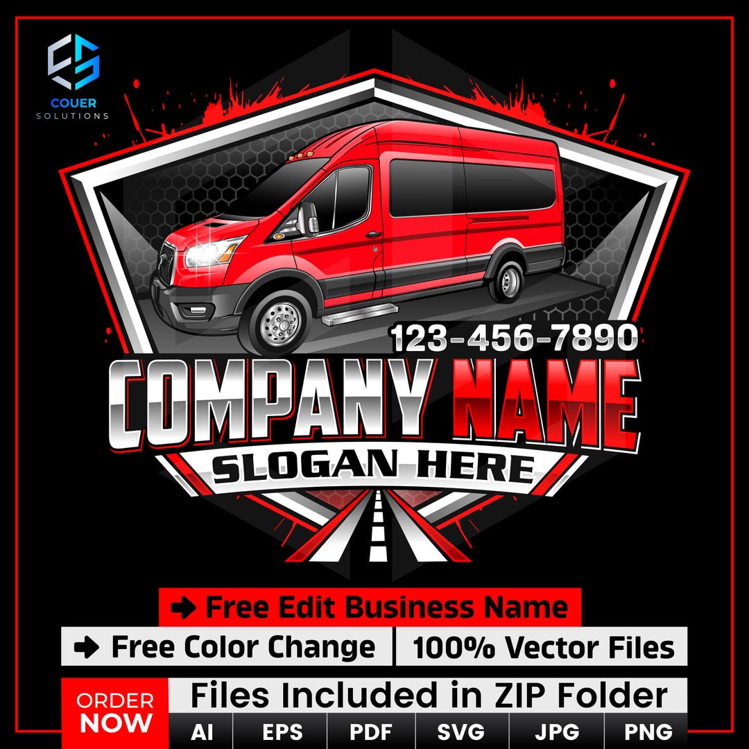 Cargo Van Logo, Trucking Transport Logo, Shipping Truck, Cargo Truck ...