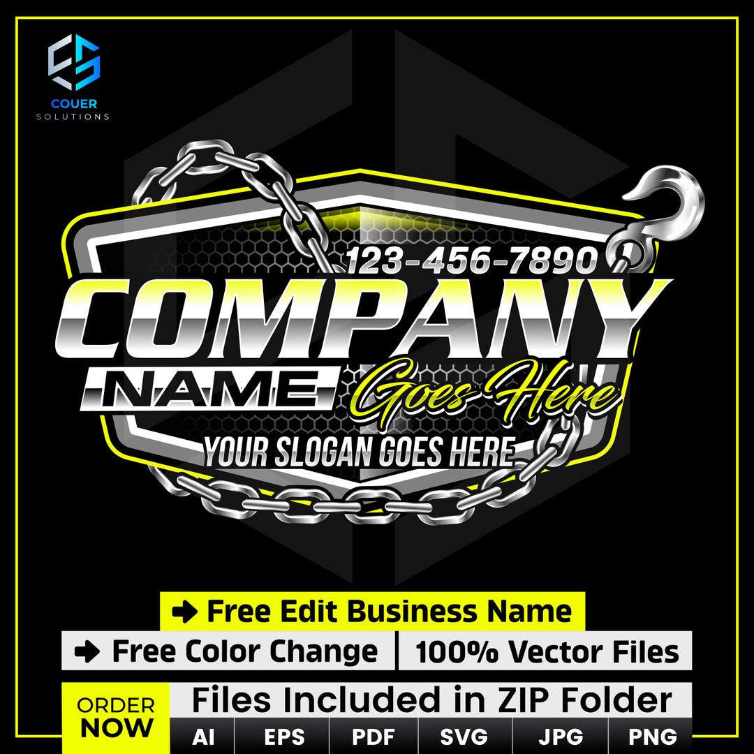 Towing Company Logo, Tow Truck Logo, Professional Towing Logo, Tow ...