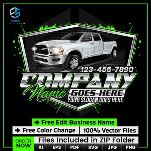Dodge Ram 3500 Dually Trucking Logo Design, Pickup Truck Logo, Hotshot ...