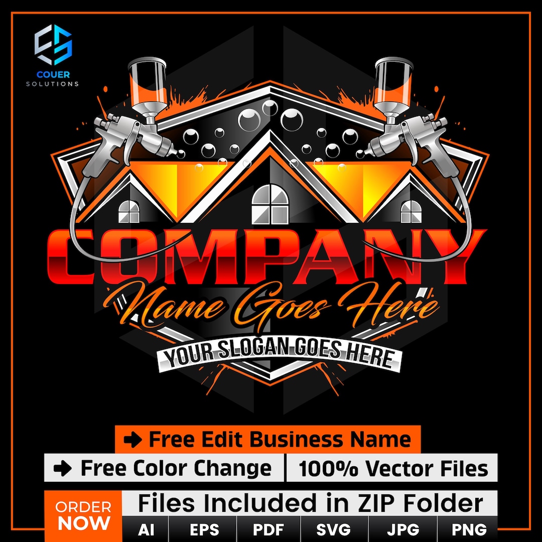 Spray Foam Logo Design, Pressure Wash Home Cleaning Logo Template ...