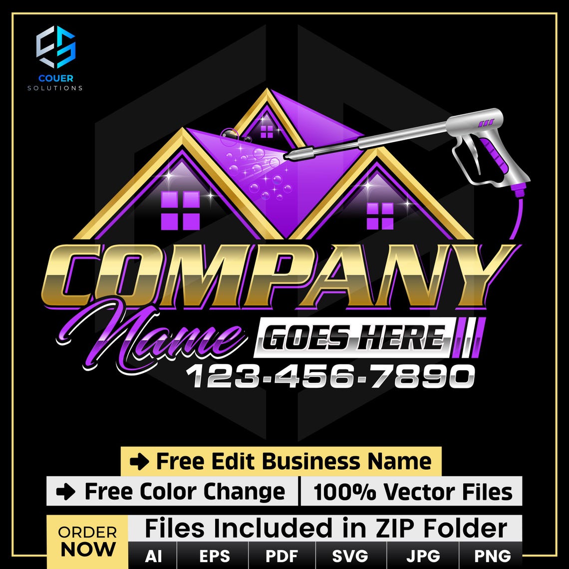 Pressure Washing Logo, Power Washing Logo, Cleaning Service, Power Wash ...