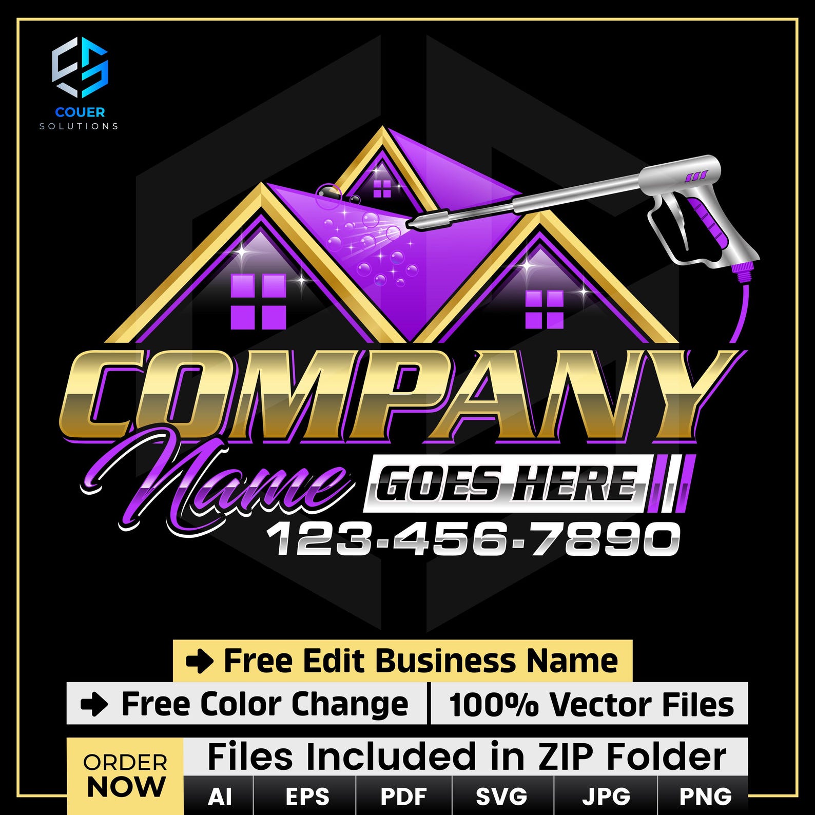 Pressure Washing Logo, Power Washing Logo, Cleaning Service, Power Wash ...