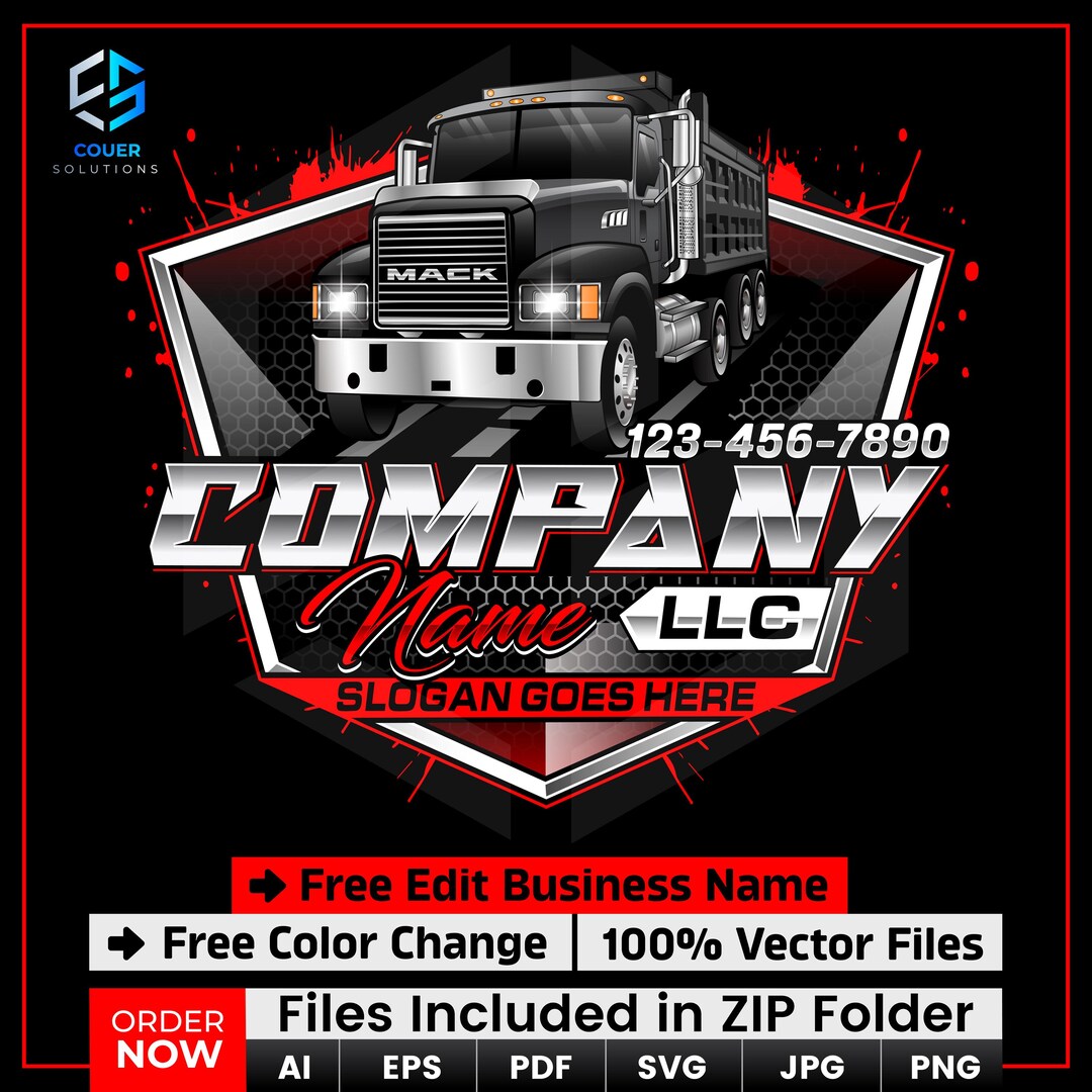 Dump Truck Logo, Truck Business Logo, Mack Truck Logo, Hauling Logo ...