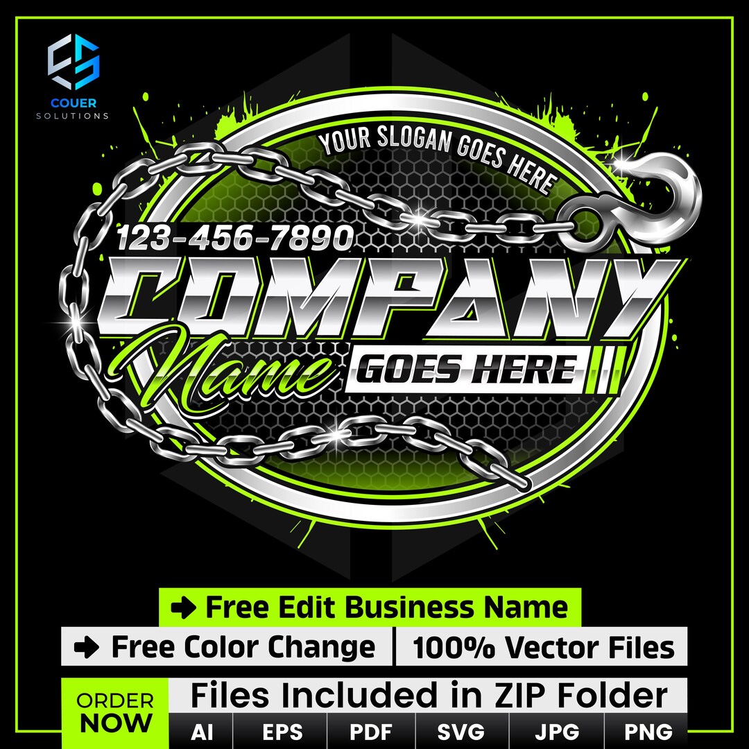 Towing Logo Design, Trucking Logo, Mechanical Logo, Auto Truck Logo ...