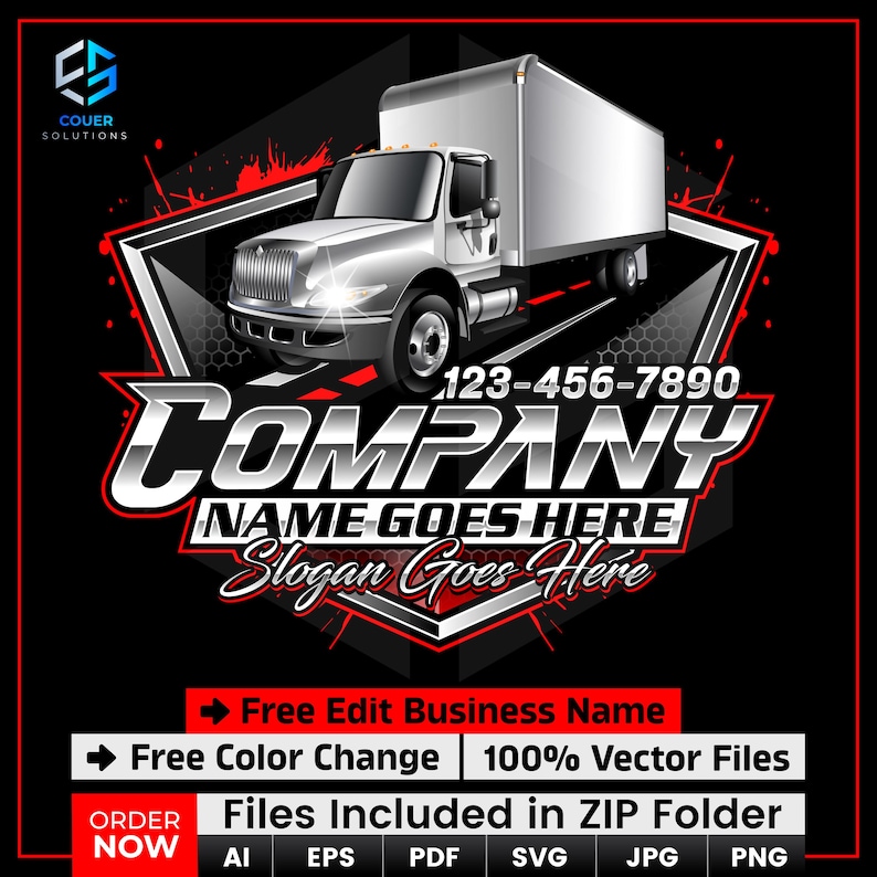 Box Truck Logo Svg, Transportation Logo, Truck Driver Logo, Delivery ...