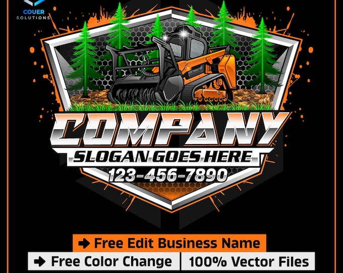 Excavator Heavy Equipment Construction Logo Earth Digging Logo Skid ...