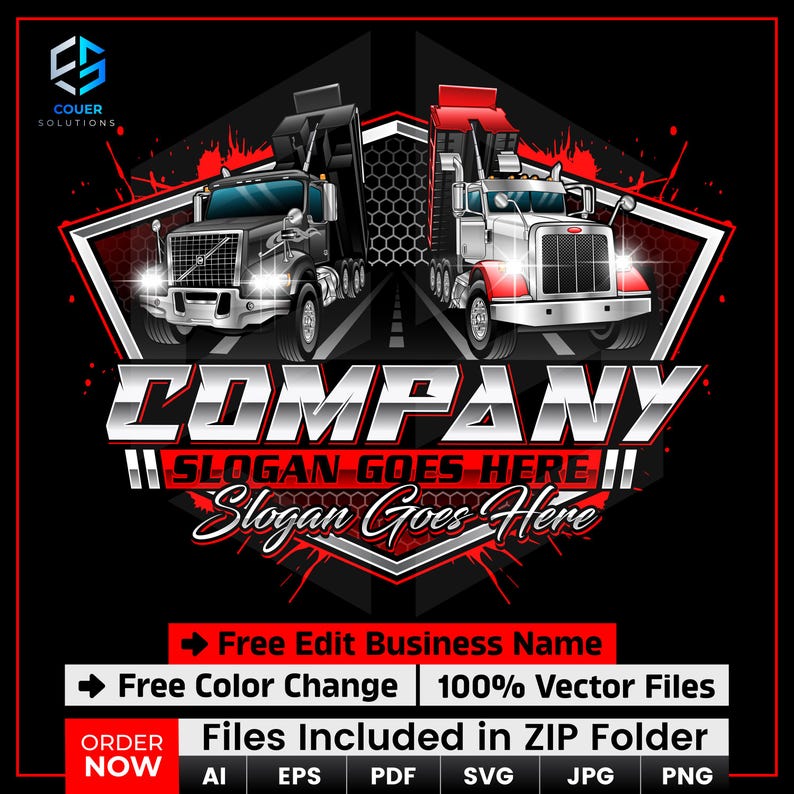 Dump Truck Logo, Trucking Company Logo, Heavy Equipment Logo, Tow Truck ...