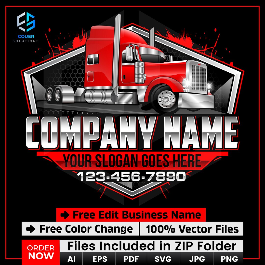 Trucking Logo, Semi Truck Logo, Logistics Business, Transport Logo ...