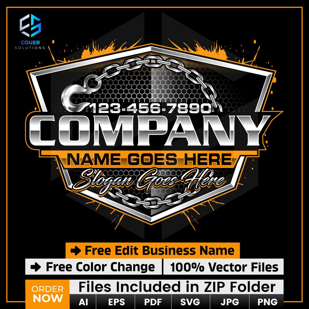 Towing Logo Designs, Trucking Logo, Tow Truck Logo, Car Towing Svg ...