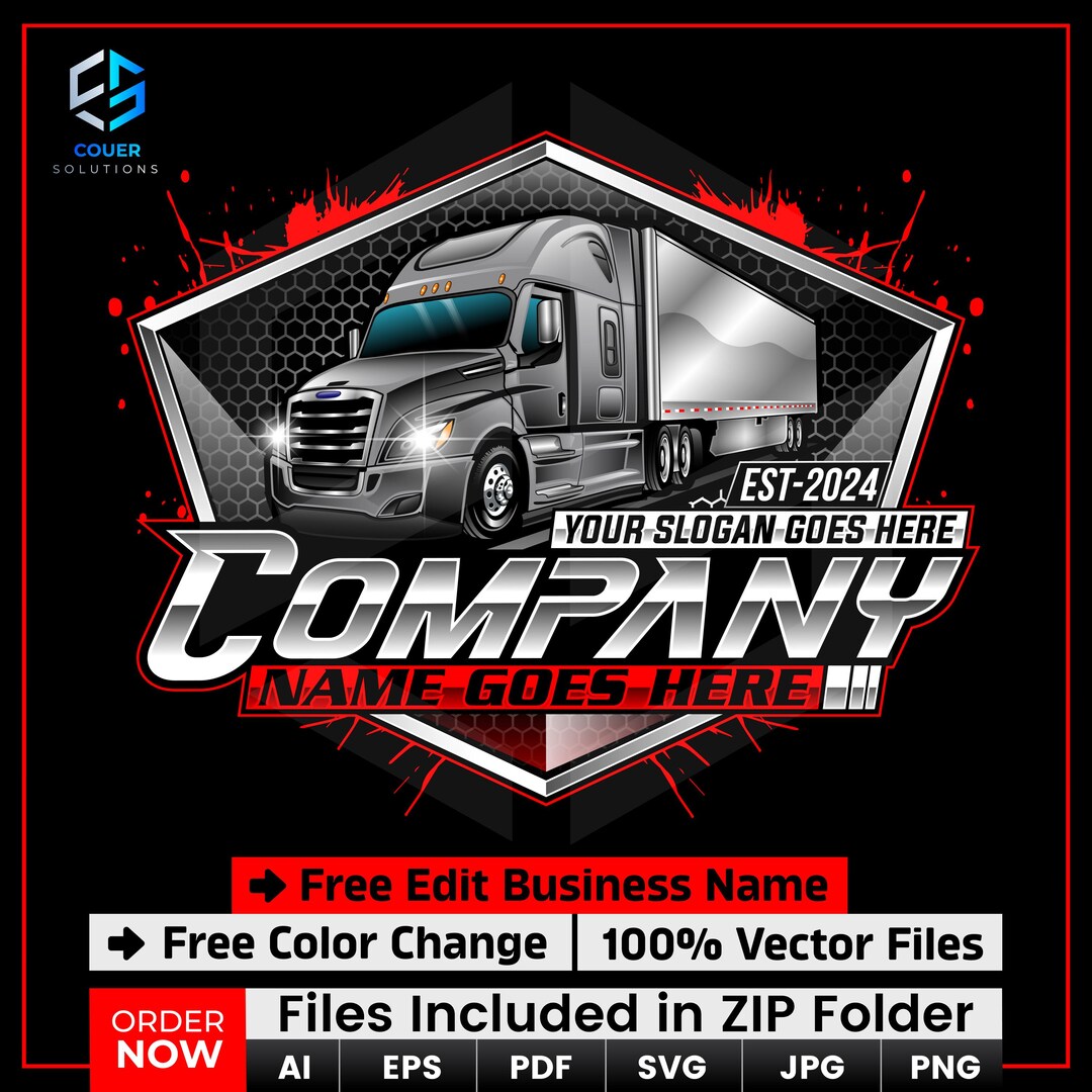 Trucking Business Logo, Big Rig Logo, Semi Truck Logo, 18 Wheeler Logo ...