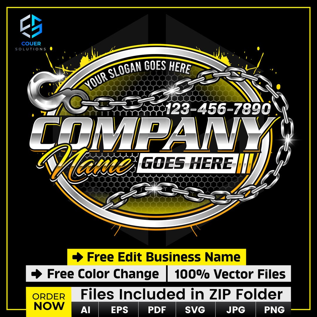 Editable Towing Logo Design, Tow Car Logo, Trucking Logo, Shipping Logo ...