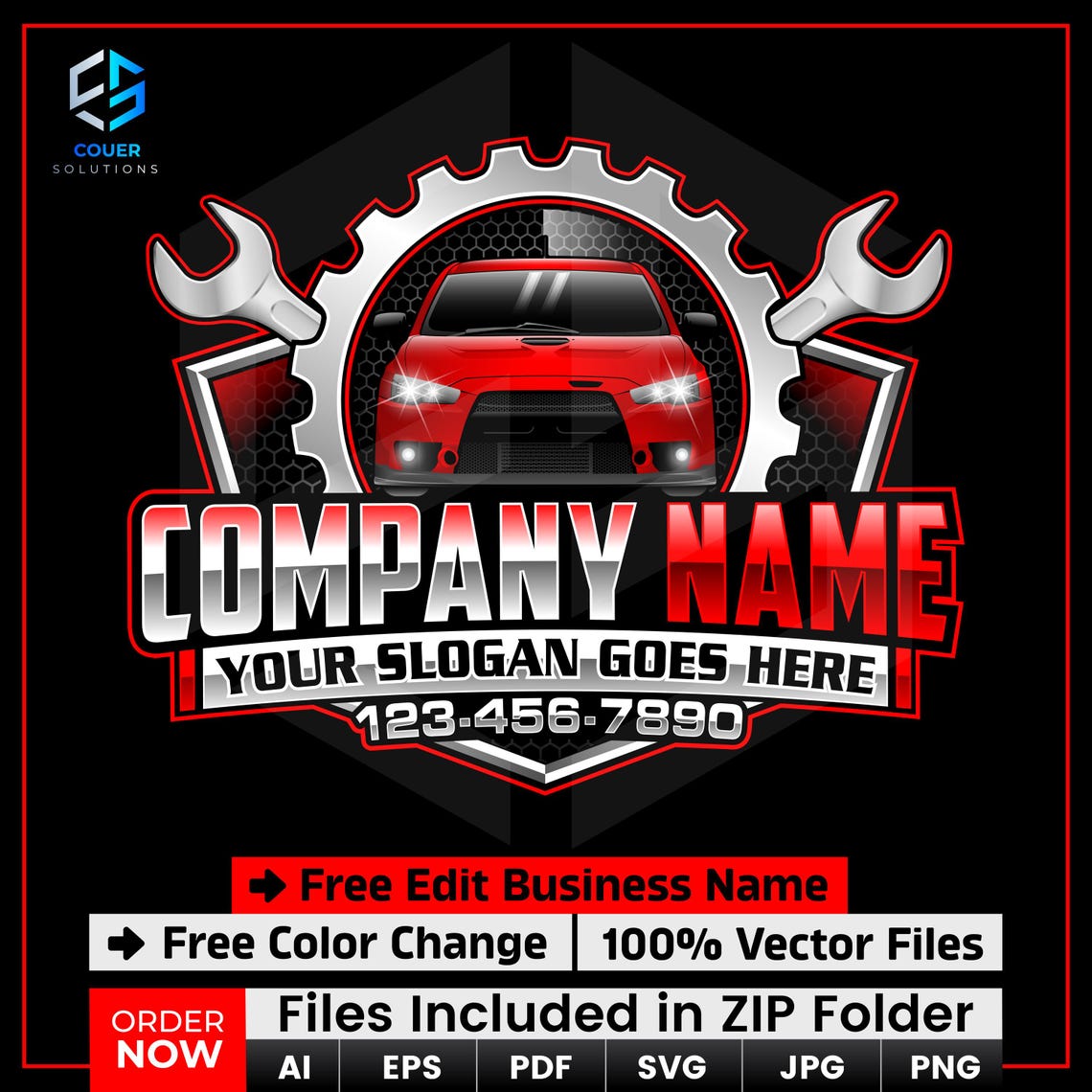 Custom Auto Repair Logo, Car Mechanic Shop Logo, Garage Service Logo ...