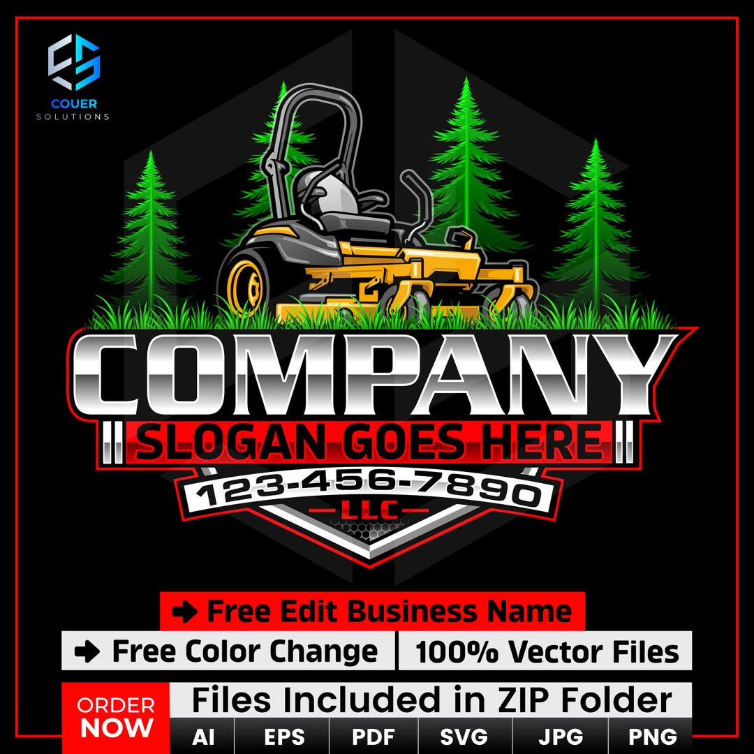 Custom Lawn Logo, Lawn Care Business Logo Templates, Lawn Mower Mowing ...