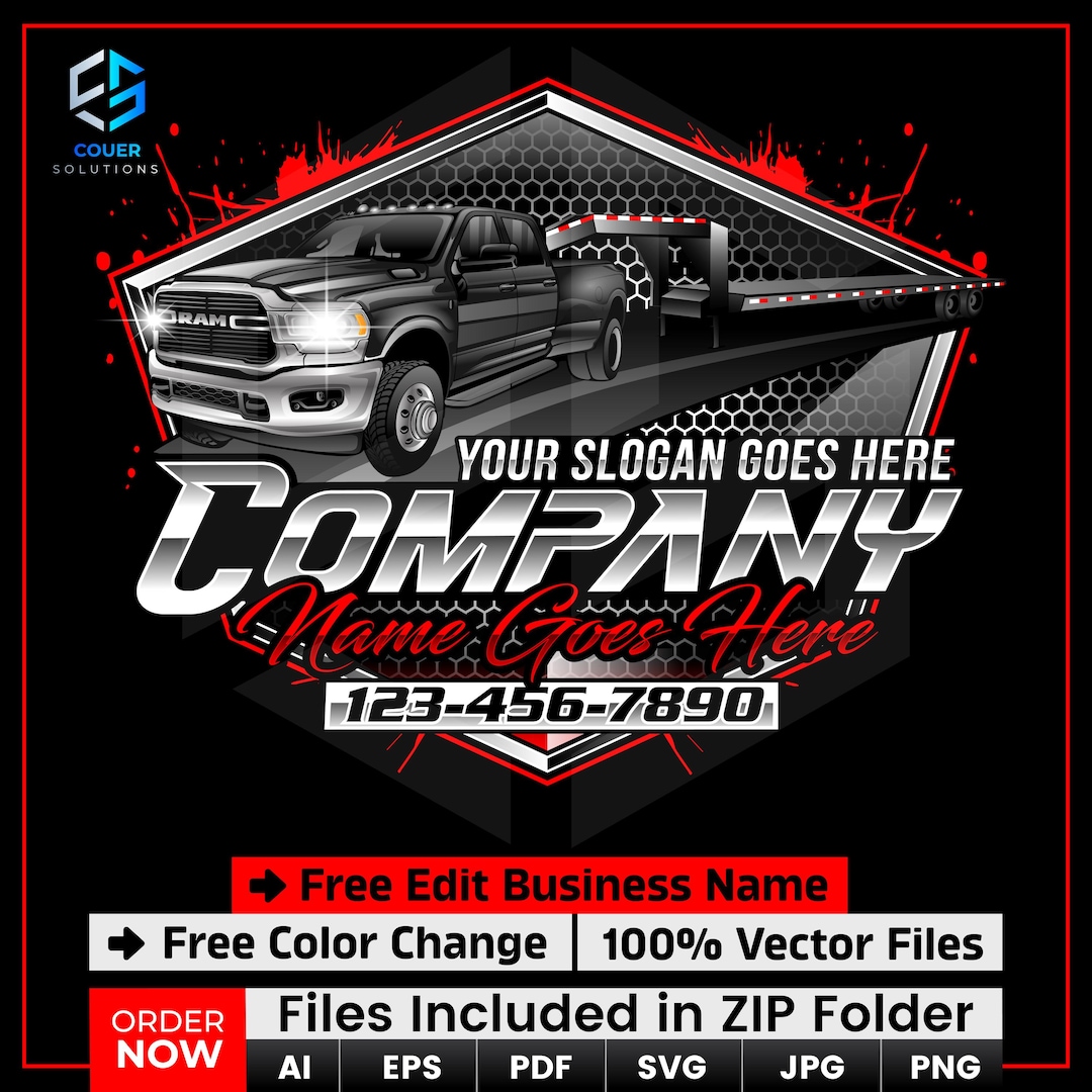 Hotshot Trucking Logo Design, Trailer Logo, Rental Logo, Hot Shot Logo ...