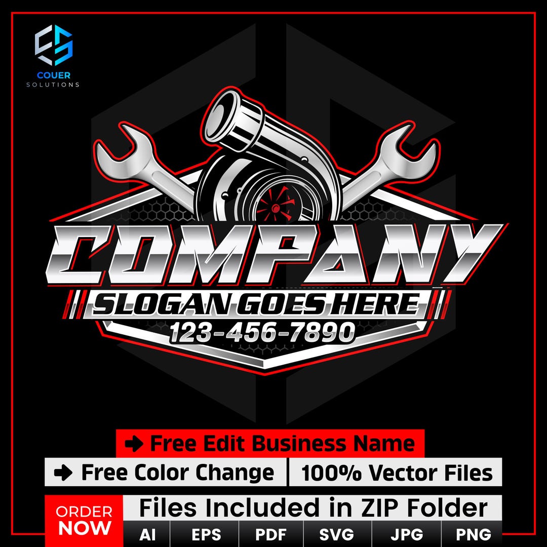 Auto Repair Shop Logo Svg, Automotive Logo, Turbo Logo, Mechanic Logo ...