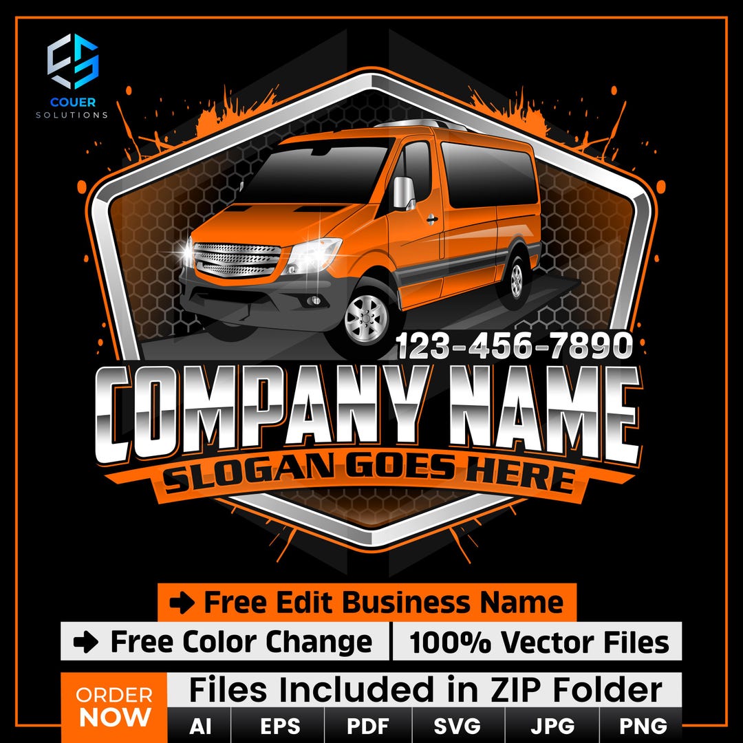 Transport Van Logo, Transportation Logo, Cargo Van Logo, Professional ...