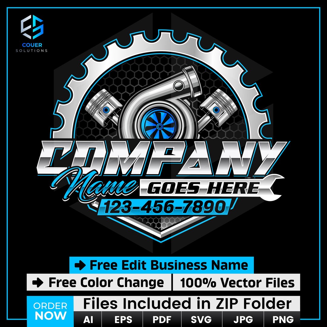 Auto Repair Logo Design, Mechanic Turbo Logo, Automotive Logo ...
