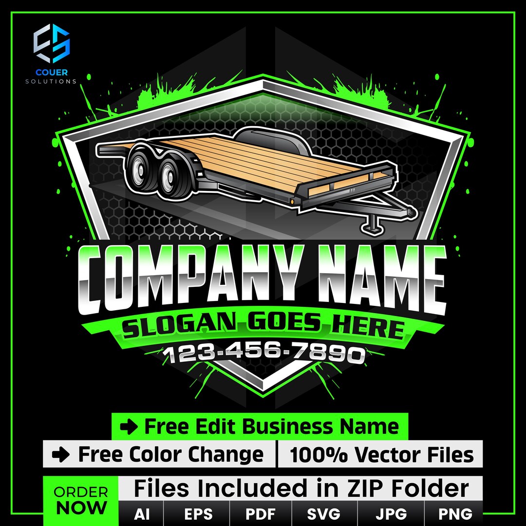 Logo for Trailer Rental Business, Dump Trailer Logo, Truck Trailer Logo ...