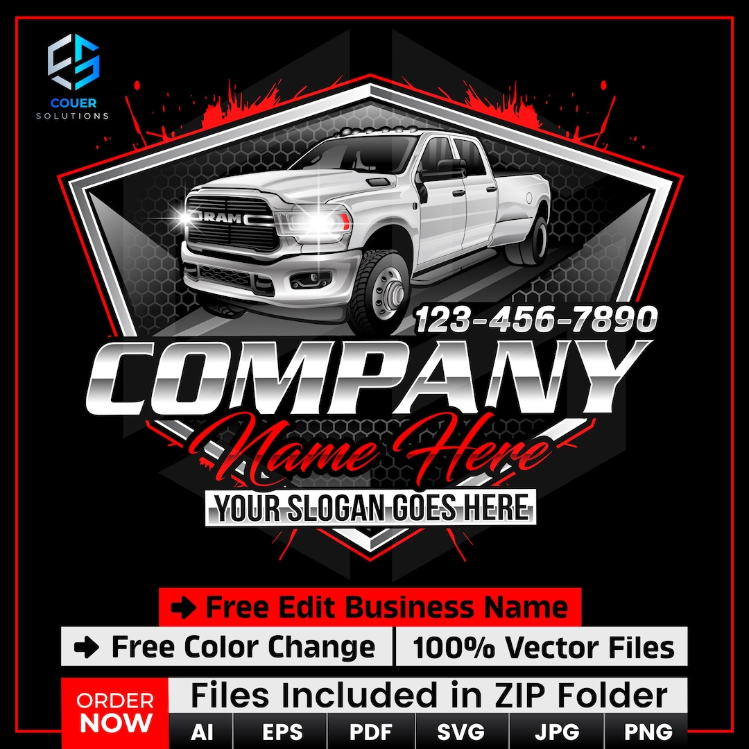 Dodge Ram 3500 Dually Trucking Logo Design Svg, Pickup Logo, Gift for ...