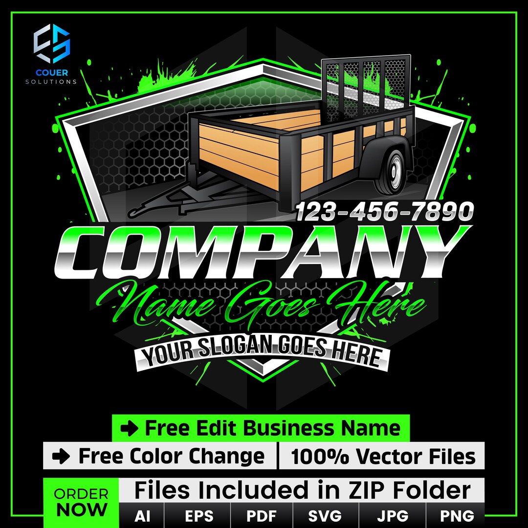 Trailer Logo Design, Dump Truck Logo, Flat Bed Trailer Logo, Car ...