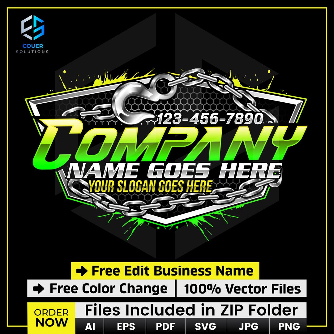 Towing Logo for Decals, Editable Towing Logo, Digital Towing Logo, Tow ...