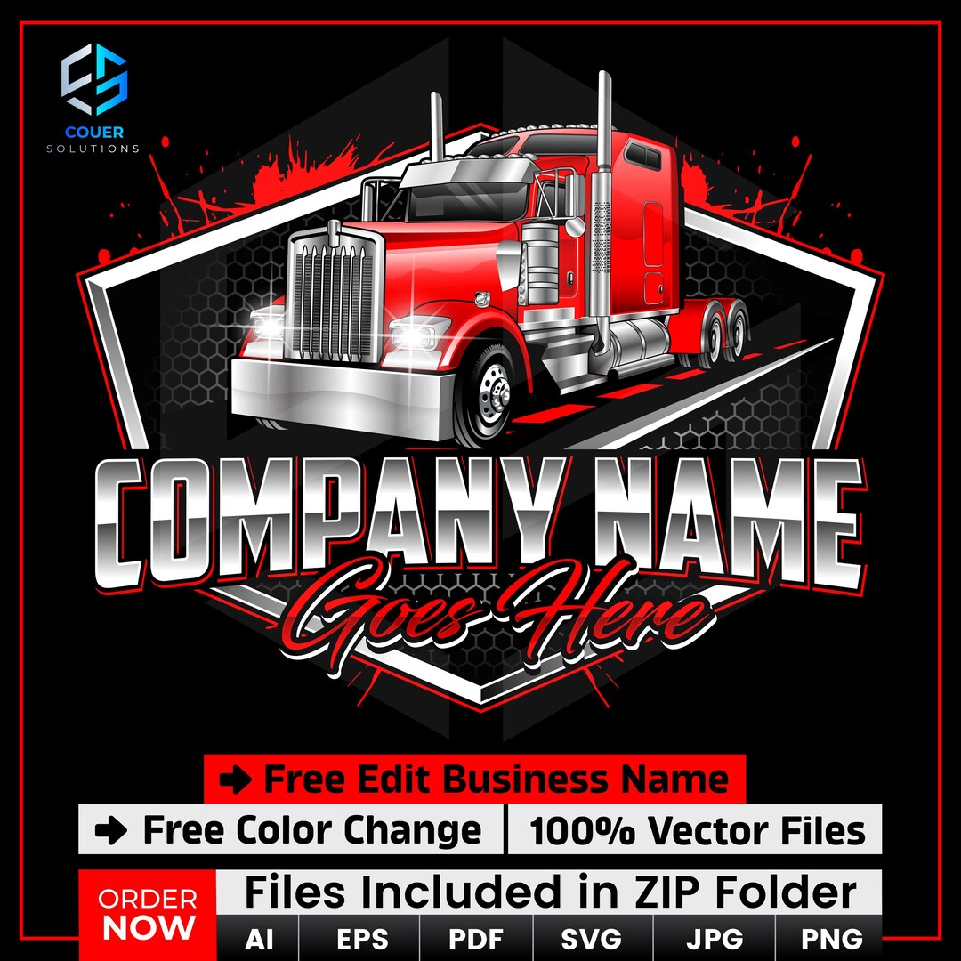 Trucking Logo Design, Semi Truck Logo, Big Rig Logo, Logistics Logo ...