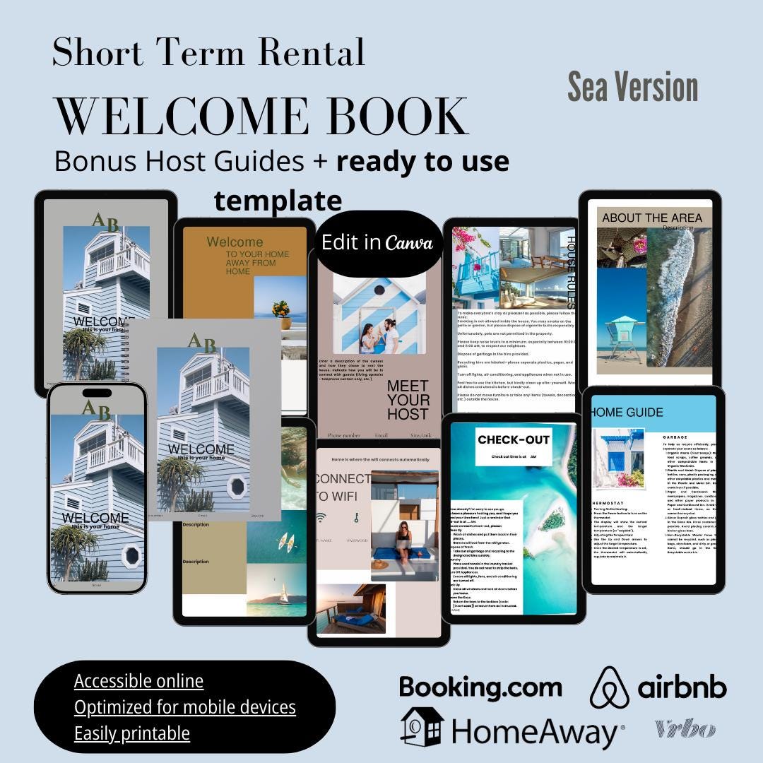 2025 Airbnb Welcome Book Bundle, Airbnb Template, Airbnb Guest Book ...