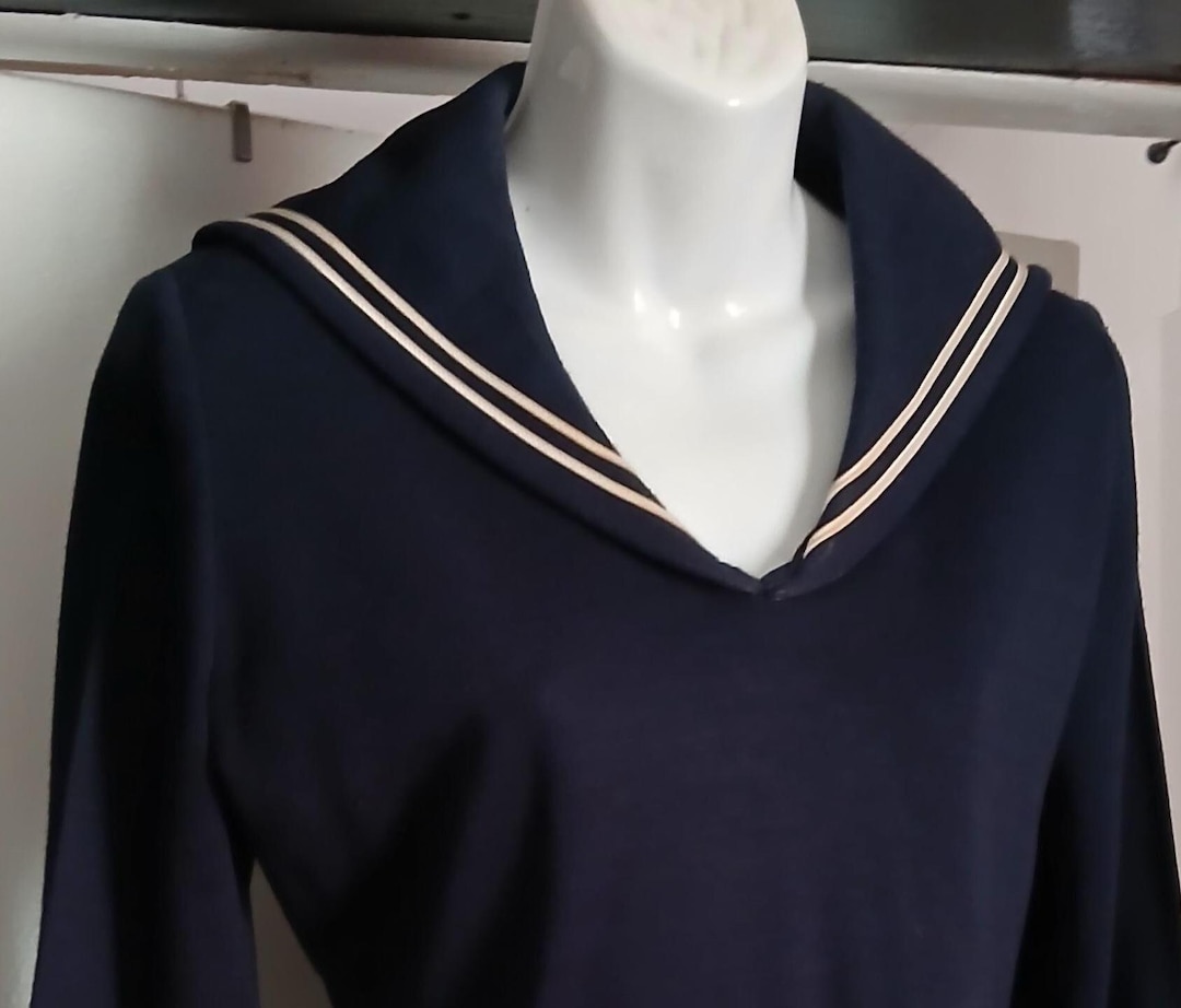 1960s Wool Blend Navy Vintage Sailor Style Top by Country Set - Etsy
