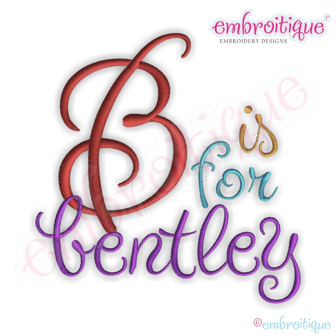 Bentley Monogram Set - Small - Machine Embroidery Font Alphabet Letters ...