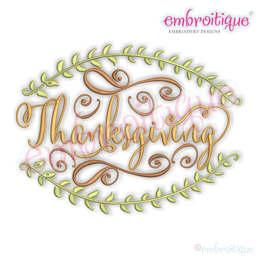 Thanksgiving Curly Swirly Design With Wreath Frame - Instant Download ...