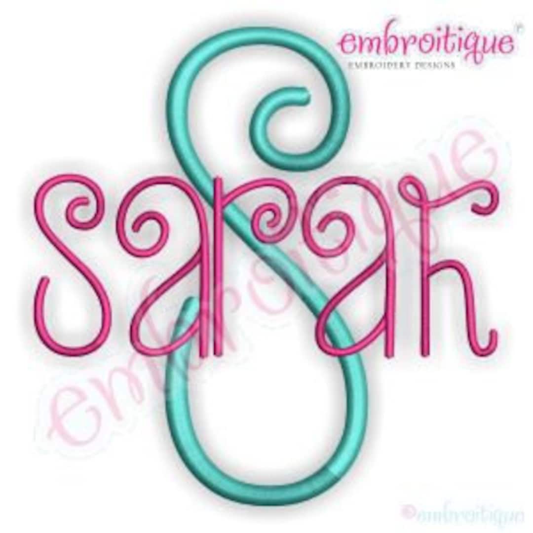 Sarah Thin Curly Whimsical Monogram Alphabet- Instant Email Delivery ...