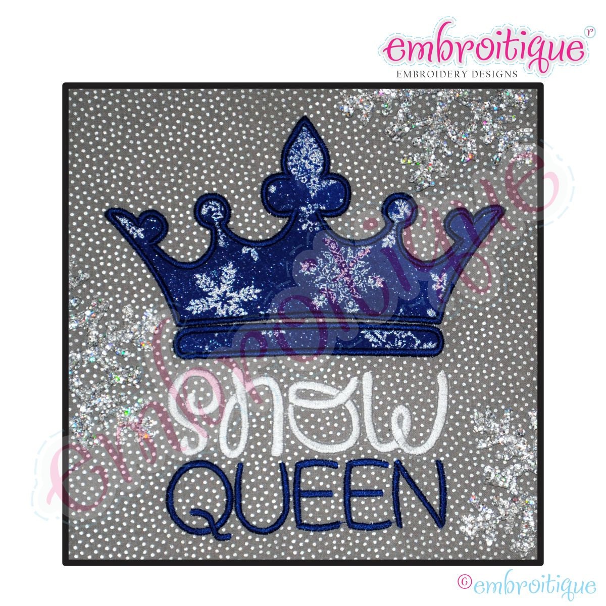 Snow Queen Applique - Large- Instant Email Delivery Download Machine ...