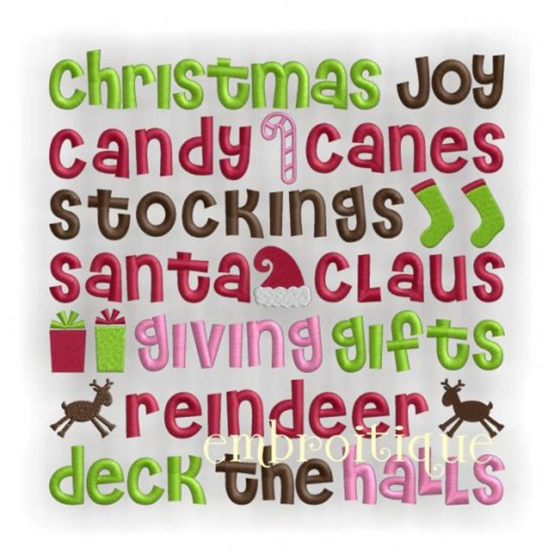 Christmas Joy Word Block - Instant Download -digital Machine Embroidery ...