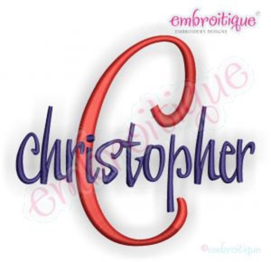 Christopher Whimsical Retro Brush Script Monogram Alphabet Set ...