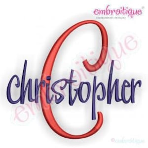 Christopher Whimsical Retro Brush Script Monogram Alphabet Set ...