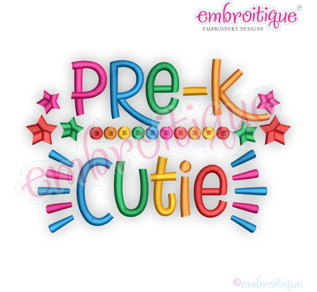 Pre-k Cutie - Back to School Design for Girls - Digital Machine ...