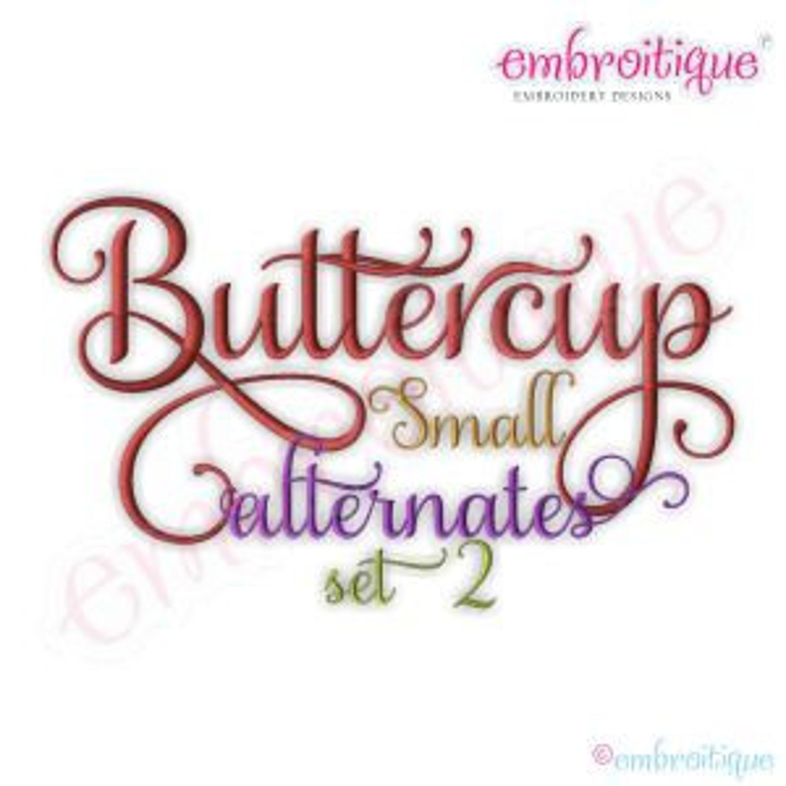 Buttercup Monogram Set Alternates 2 - Small- - Machine Embroidery Font ...