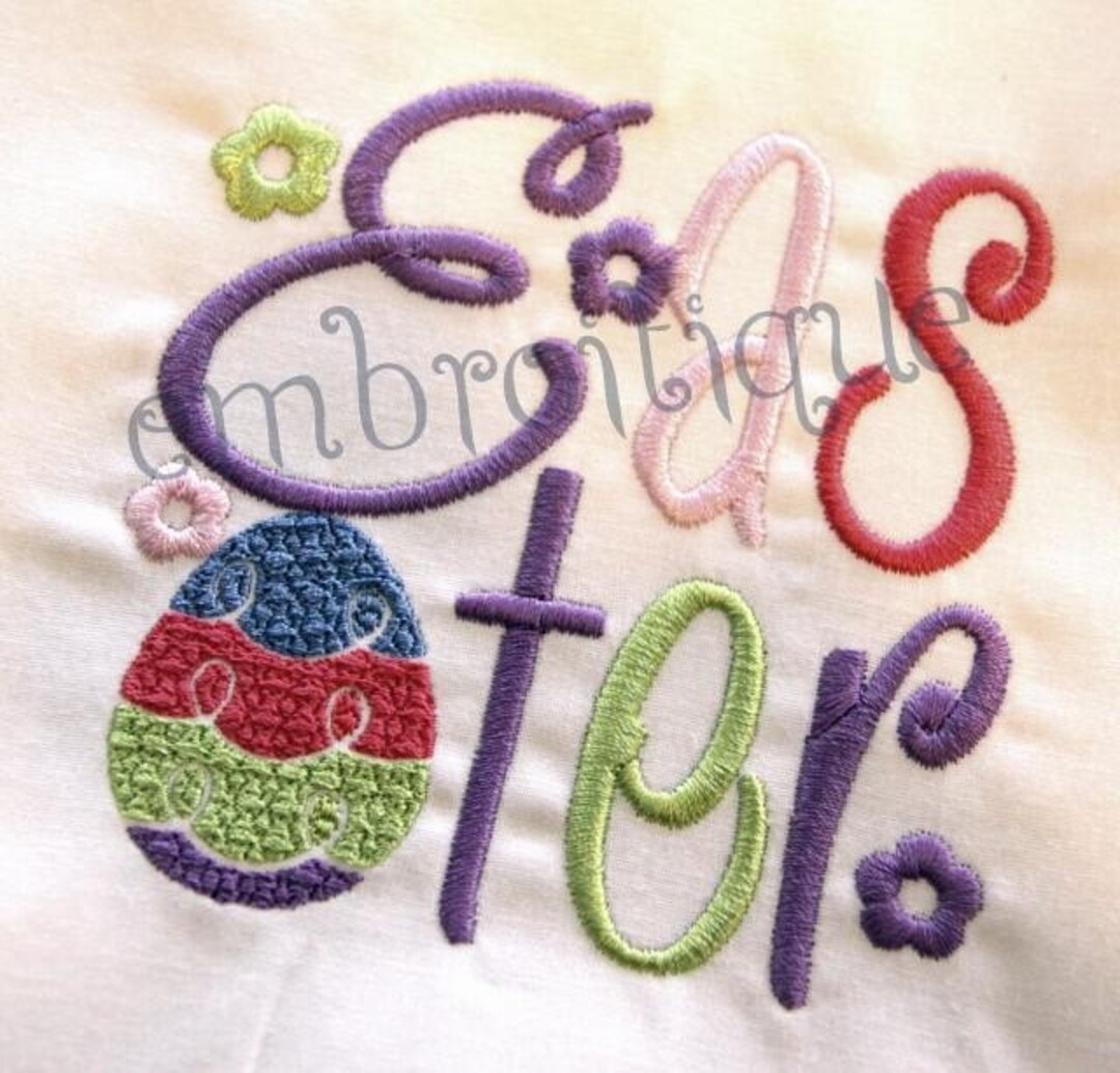 Happy Easter Word Block-instant Download -digital Machine Embroidery ...