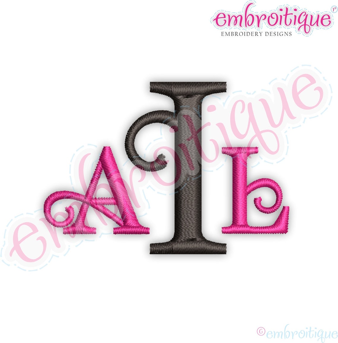 Sandi Monogram Font Curly Classic Upright SMALL BX Files - Etsy