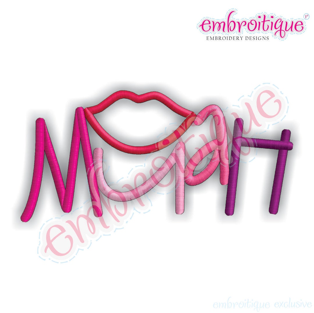 Muah Valentine's Day Kiss Word Art- Instant Email Delivery Download ...