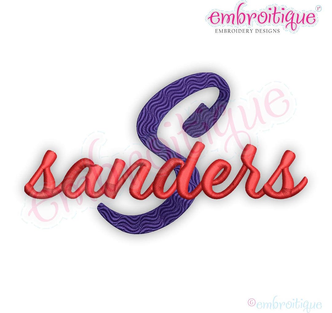 Sanders Brush Script Monogram Font - BX Files Included- Instant ...