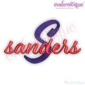 Sanders Brush Script Monogram Font - BX Files Included- Instant ...