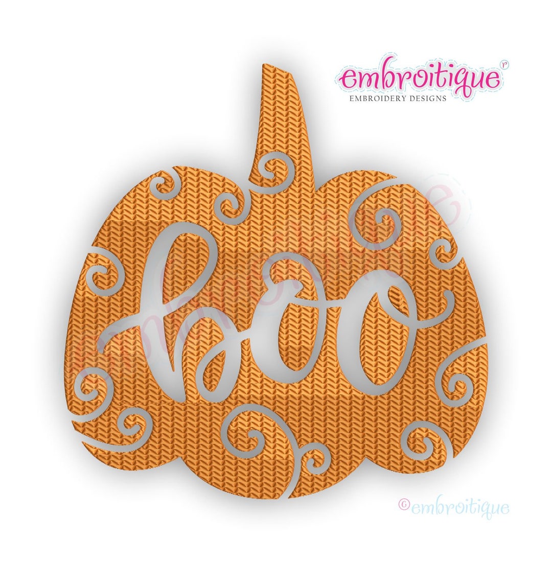 Boo Pumpkin - Halloween Fall Autumn Design -instant Download Machine ...