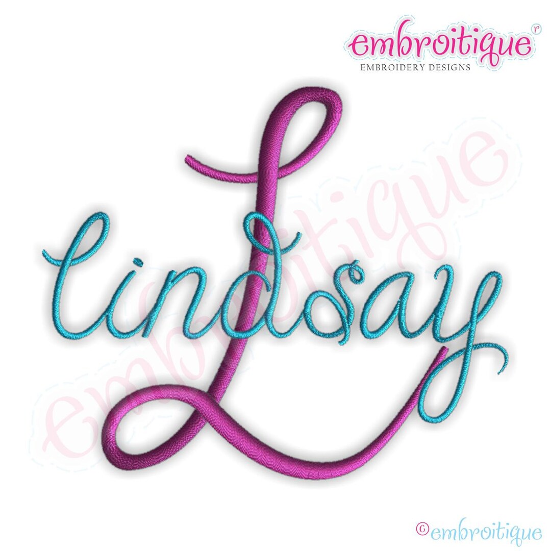 Lindsay Monogram Font Set - Large- - Machine Embroidery Font Alphabet ...