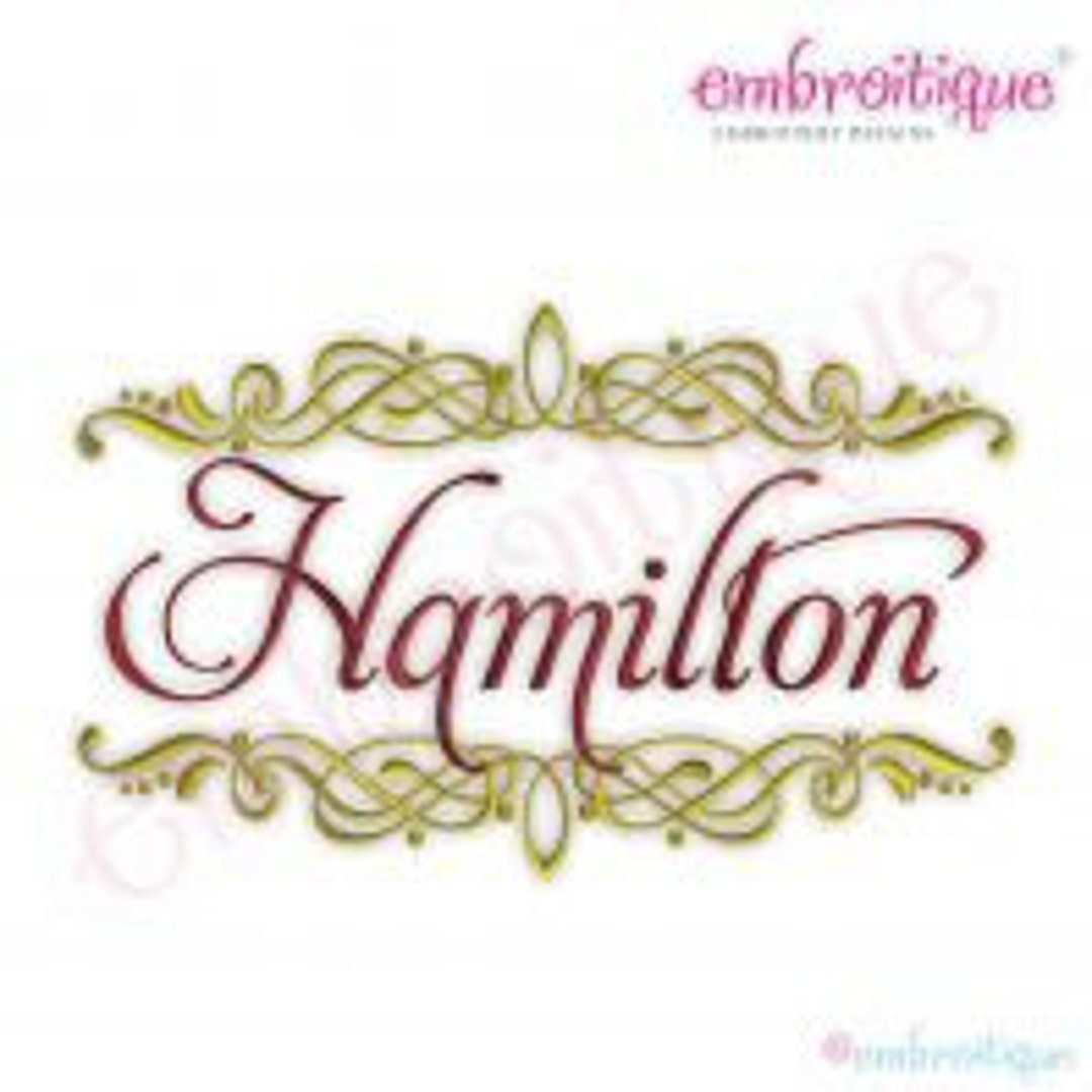 Hamilton Font Frame - Large- Instant Email Delivery Download Machine ...