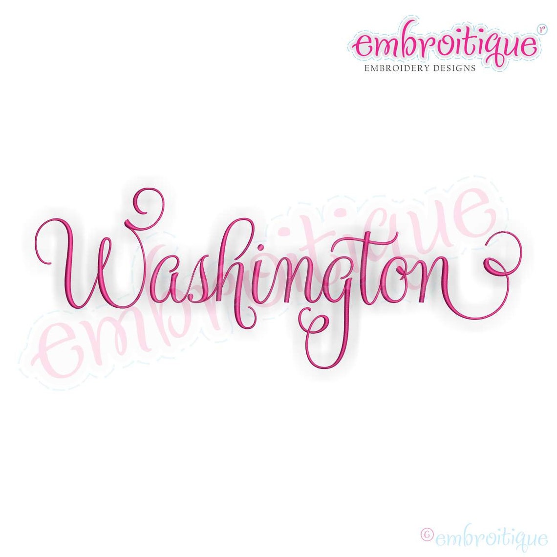 Embroitique Washington Calligraphy Fancy Script USA United | Etsy