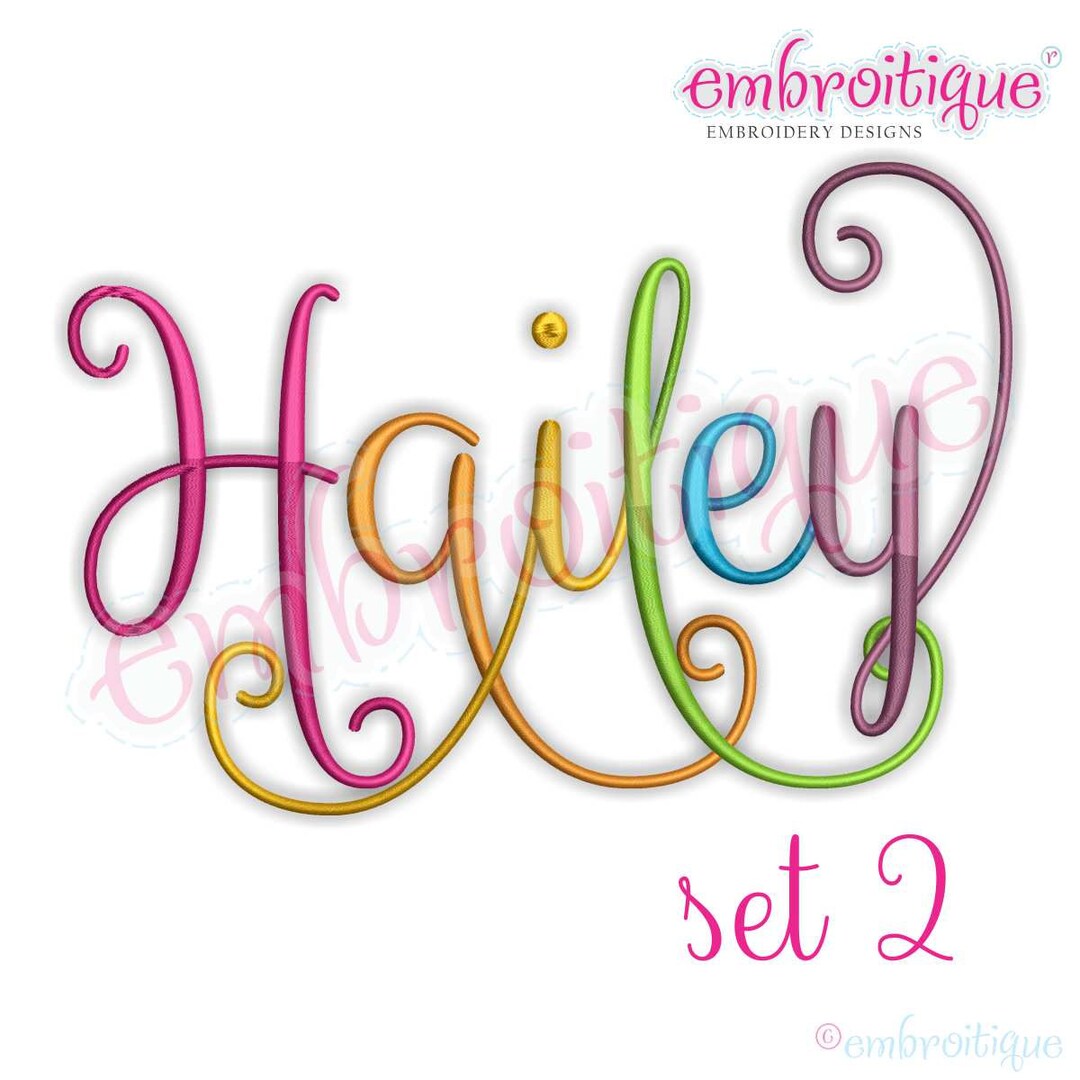 Hailey Monogram Set 2 - Curly Swirly Calligraphy Interchangeable ...
