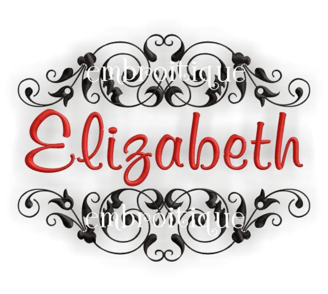 Elizabeth Monogram Flourish Font Frame Great for Weddings Anniversaries ...