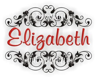Felisa Flourish Font Frame Instant Download Digital Machine | Etsy